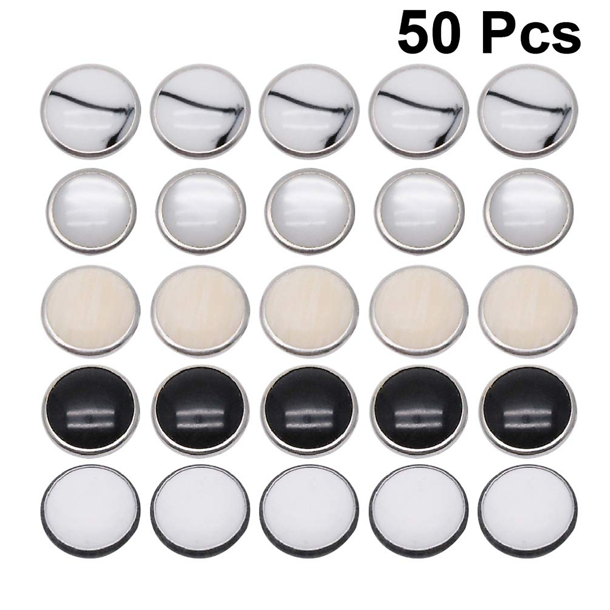 Supvox 50pcs Snap Fastener Kit Classic Rhinestone Prong Ring Snaps for Western Shirt Clothes Popper Studs (Random Color)