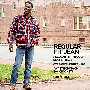 Wrangler Men's Free-to-Stretch Regular Fit Jean, Naval, 38W x 29L