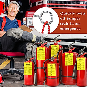 Monthly Fire Extinguisher Inspection Tags Set Including 2023-2026 Maintenance Tags Plastic Tamper Seals Fire Extinguisher Pull Pins Numbered Security Tags with Handheld Hole Puncher (76 Pieces)