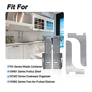 CLERYYE 5WB-DMKIT Door Mount Kit Compatible with Rev-A-Shelf 5WB1 5WB2 5CW2 Series Home Kitchen Cookware Organizers,Waste Containers,Cabinet Pull Out Wire Baskets - Easy to Install