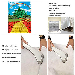 Green Castle Yellow Brick Road Backdrop for Party Decorations 5x7FT Rainbow Floral Castle Gold Brick Road Photography Background Baby Shower Princess Party Decorations Supplies