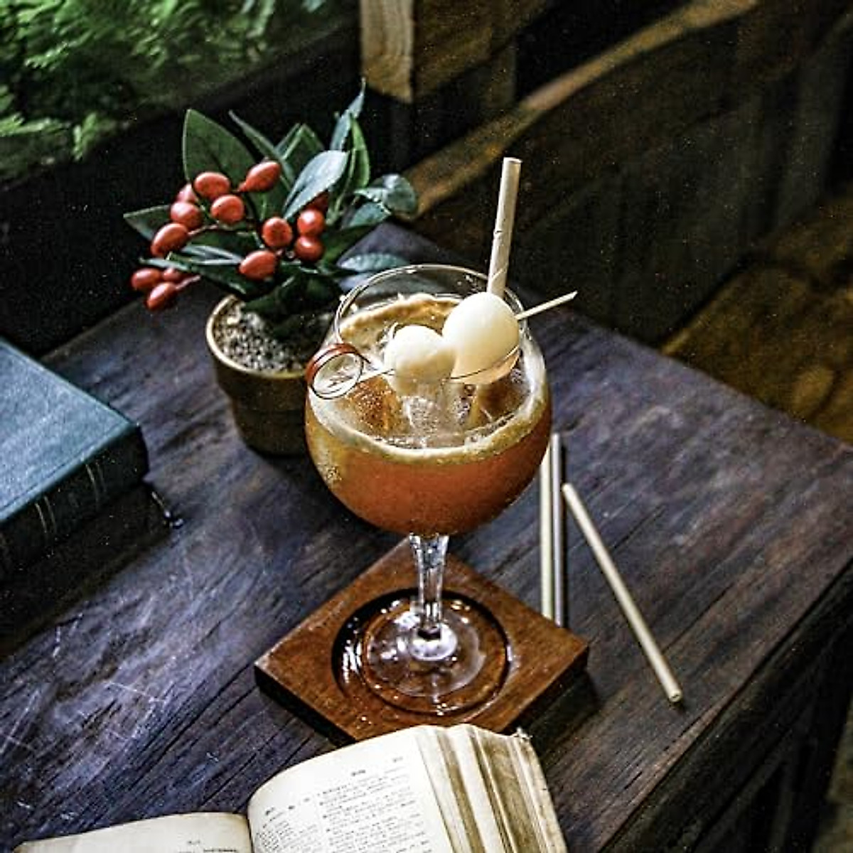 EQUO Coconut Straws, Disposable, Biodegradable, Compostable, and Plastic-Free Drinking Straws, Pack of 50, Standard