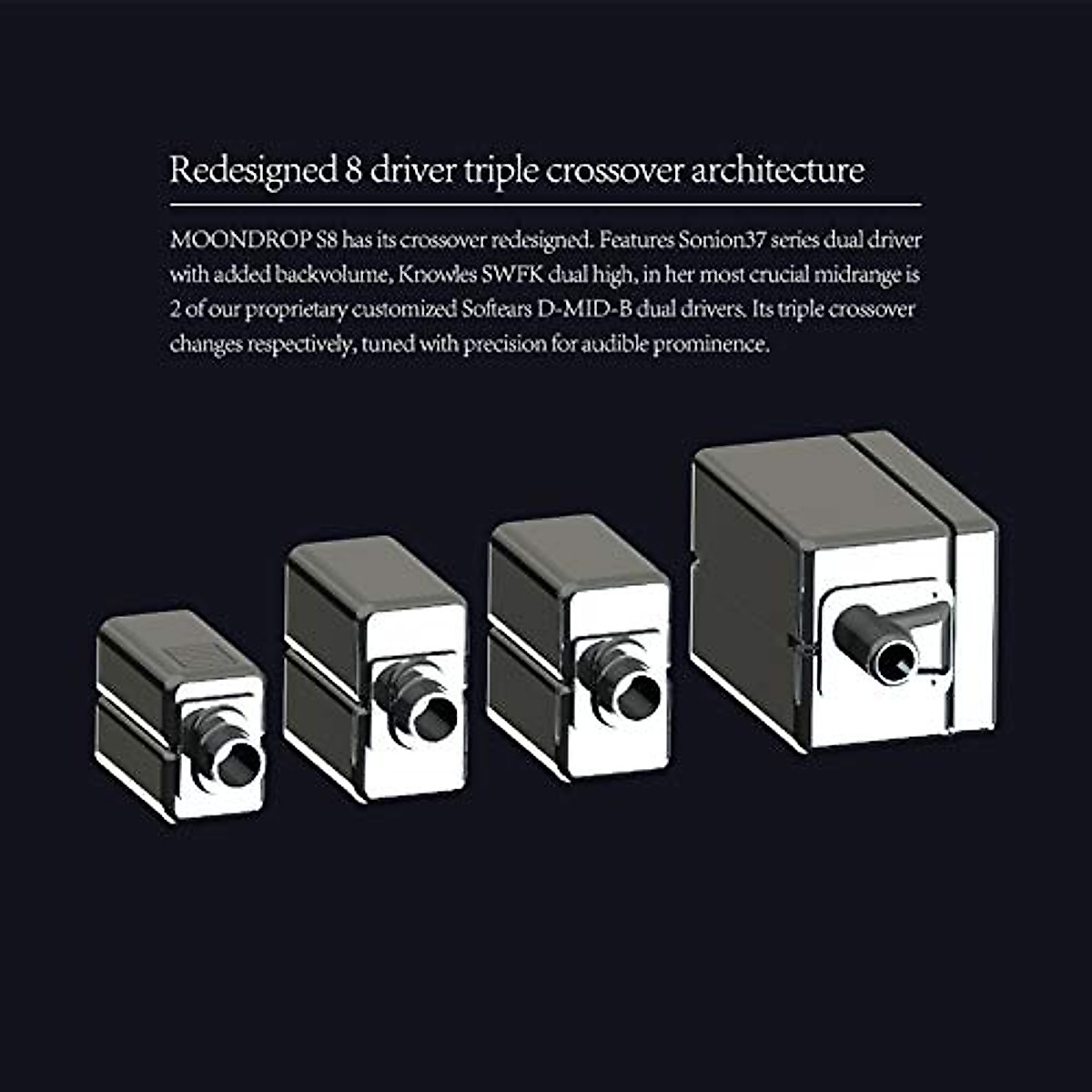 Moondrop S8 8BA IEM Bass HiFi in Ear Monitor Earphone