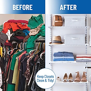 Closet Shelf Liner, Wire Shelf Liners for Closets and Pantry (Set of 4) 12 x 48 inch - Plastic Closet Liners - Made in USA