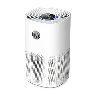 Air Purifiers for Bedroom Large Room, True HEPA H13 Air Purifier Filter Eliminates Dust Allergens Pollen Pet Dander, Portable Air Cleaner with Air Quality Sensor, Auto Mode, Timer, White (PE-AP005)