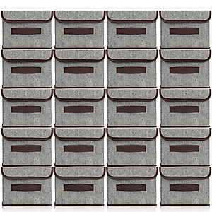Yaomiao 20 Pcs Storage Boxes Foldable Box Large Linen Collapsible Storage Box with Lids Storage Bin Closet Organizers Case with Handle Clothes Containers Boxes for Bedroom Closet Home Office Nursery