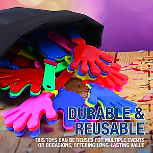 Colorful Hand Clappers - 12 Pack - 7" Noisemakers for Ultimate Party Fun - Sporting Spectacles, Birthday Extravaganzas, and Graduation Celebrations