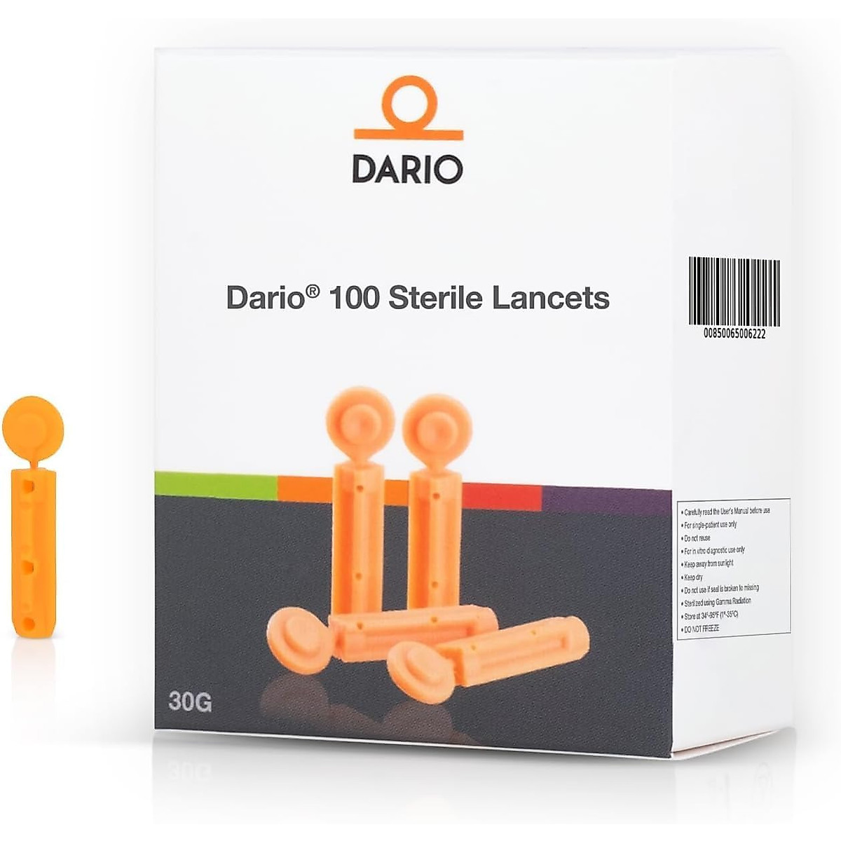 Dario Bundle: 100 Test Strips, 100 Lancets & Blood Glucose Travel Case