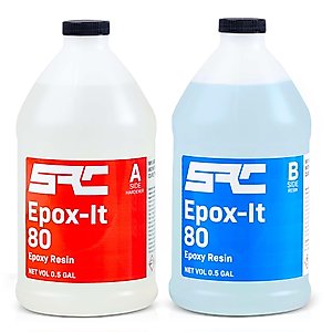 SPRESIN Epox-It 80 Clear Epoxy Resin Kit, for Beginners and Experts Alike, Epoxy Coating Ideal for Bar Top, Countertop, Tabletop, Crystal Clear Formula for Jewelry Art, and Laminating - 1 Gal