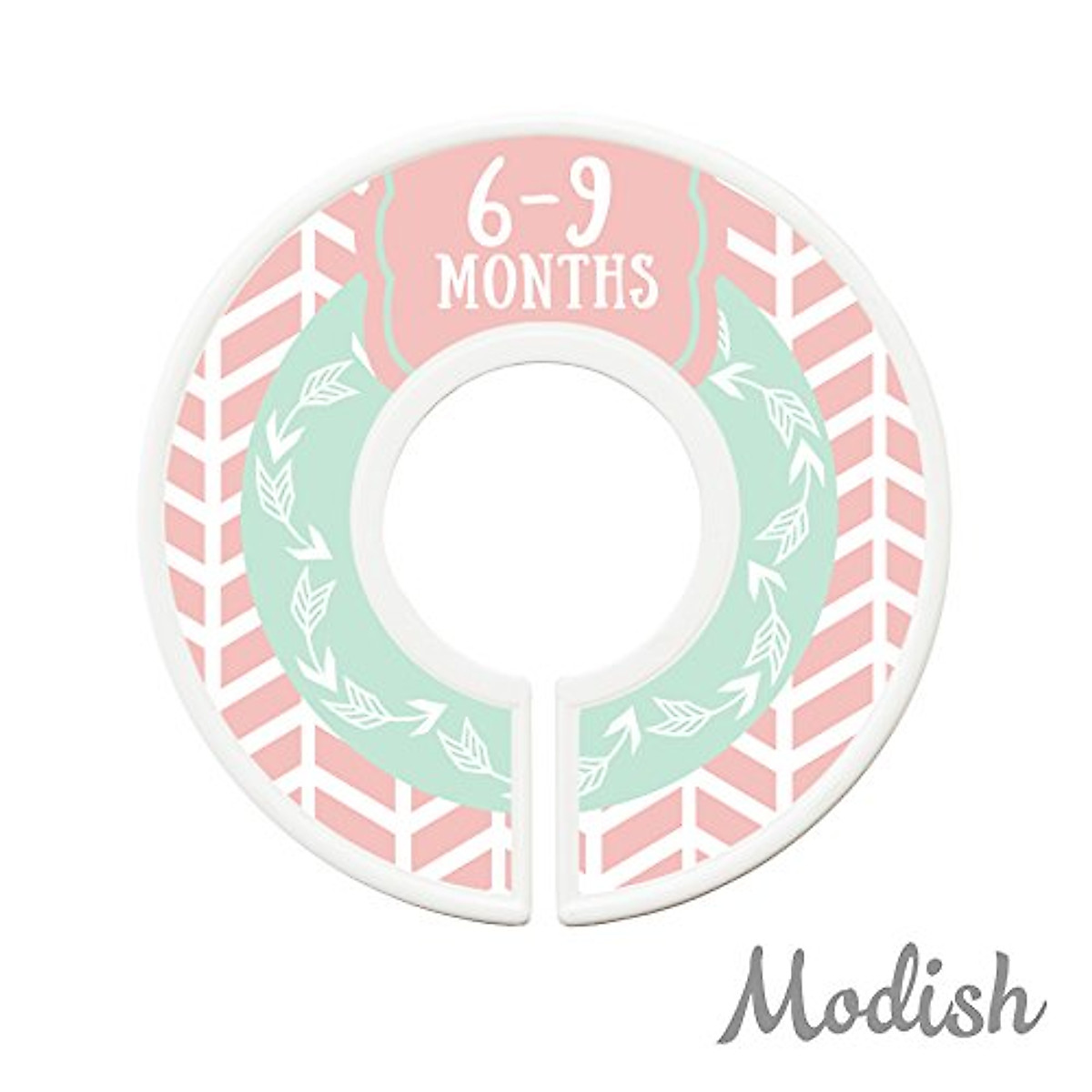Modish Labels Baby Clothes Size Dividers, Baby Closet Organizers, Closet Size Dividers, Baby Closet Organizers, Clothes Organizer, Girl, Woodland, Arrows, Nordic, Boho, Pink, Mint (Baby)