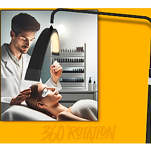 Hi_Friend Eyelash LED Floor Light, Half Moon Lamp for Lash Extension, Lighting for Beauty, Skincare, Lashes, Eyebrows, Filming Content Creation (Black)