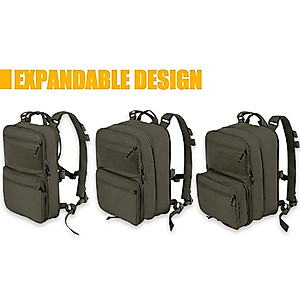 KRYDEX Tactical Expandable Backpack MOLLE Backpack for Travelling Hiking Hunting (RG)