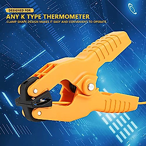 HT-05 Temperature Pipe, Fieldpiece Pipe Clamp Temperature Probe Clamp Thermocouple Clamp Type K Pipe Clamp Temperature 1~3/8" -40~200℃ Yellow