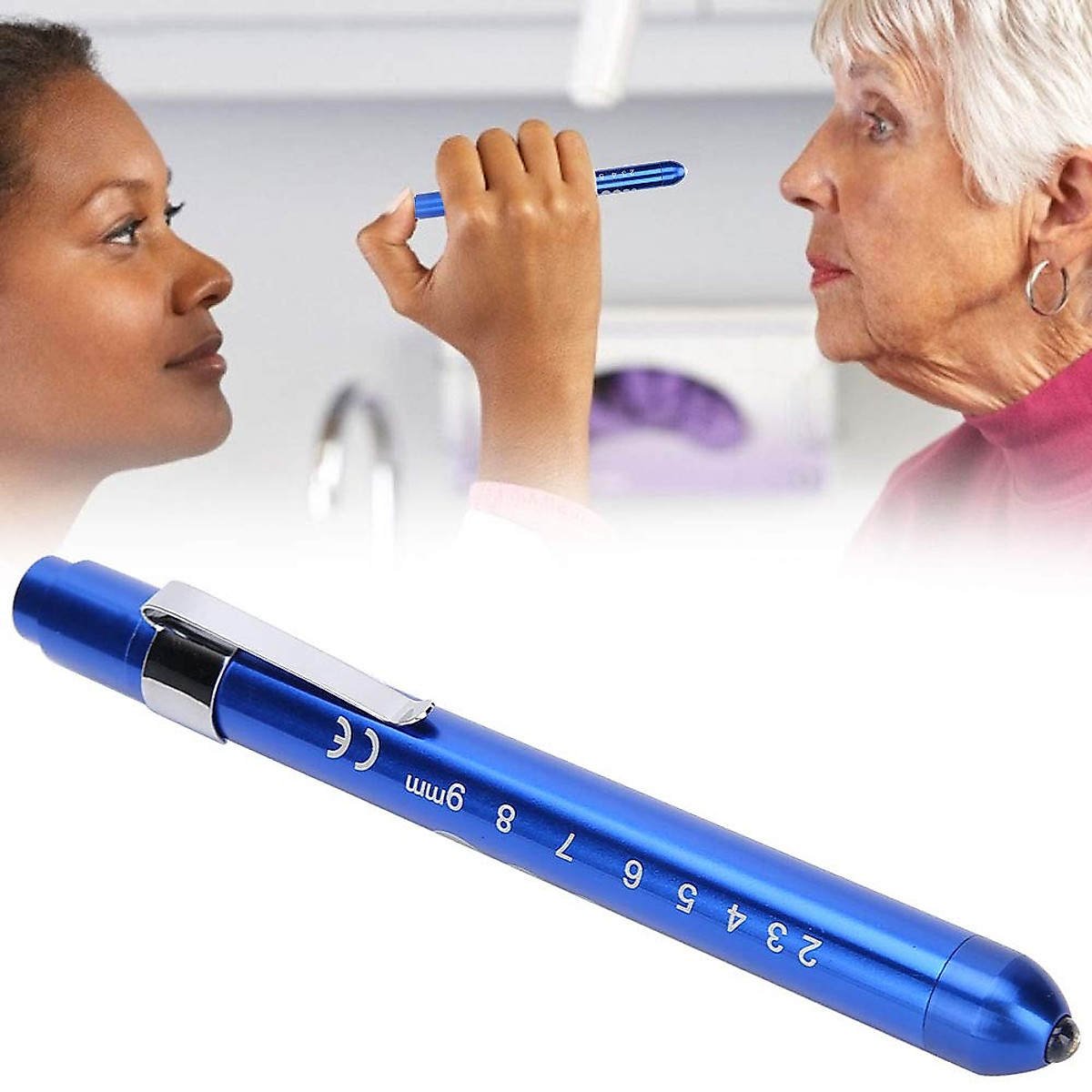 ZJchao LED Penlight Professional Portable Diagnostic Lamp Clinical Pen Ophthalmic Examination Pupil Check Pen Light for Doctor Nurse(Blue)