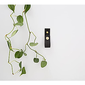 KEYAIIRA - Leather Hanger Strap with Snap that Opens & Closes - functional wall entryway organizer hook bathroom hand towel holder brass boho decor wall jewelry holder