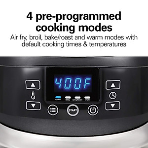 Hamilton Beach 6 Quart Programmable Slow Cooker With Flexible Easy Programming, 5 Cooking Times, Air Fry Lid with 4 Settings, Dishwasher-Safe Crock, Silver (33061)