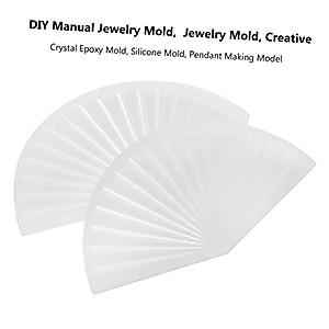 VILLFUL 2pcs Folding Fan Silicone Mold Molds for Resin Folding Fans Resin Silicone Molds Resin Tray Mold Jewelry Making Mold Epoxy Resin Casting DIY Handcraft Mould Folding Fan Mold White