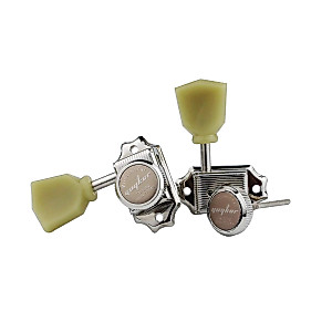 Guyker 3x3 Vintage Style Locking Guitar Machine Heads – 1:15 Ratio Lock String Deluxe Tuning Key Pegs Tuners Set Replacement for Electric, Acoustic or Folk Guitars - nickel