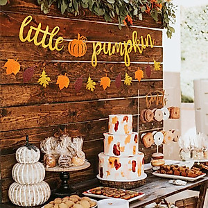 Glitter Little Pumpkin Banner Fall Baby Shower Gender Reveal Birthday Party for Kid's Birthday Party Decor Autumn Thanksgiving little pumpkin baby shower decorations