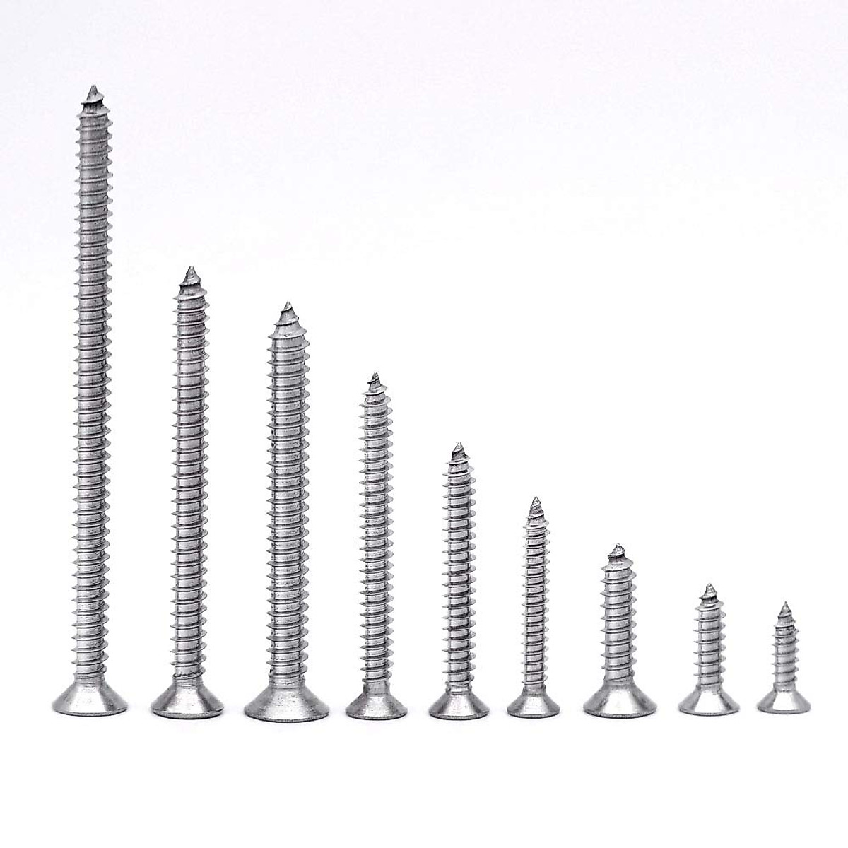 #8 x 3/4" (100 pcs) Stainless Steel Flat Head Sheet Metal Screws, Phillips Drive Wood Screws, 304 Stainless Steel 18-8, Self Tapping Screws