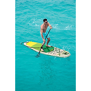 Bestway Hydro Force Kahawai Inflatable 10' Stand Up Paddle Board Water Sport Set with Aluminum Paddle, Hand Pump, Coiled Leash, and Backpack Green