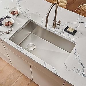 Ruvati 30-inch Slope Bottom Offset Drain Undermount Kitchen Sink Single Bowl - RVH7480