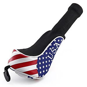 Craftsman Golf Stars and Stripes American USA US Flag Sock Headcover Head Cover for Scotty Cameron Taylormade Odyssey Fairway Wood (Long Neck Style)