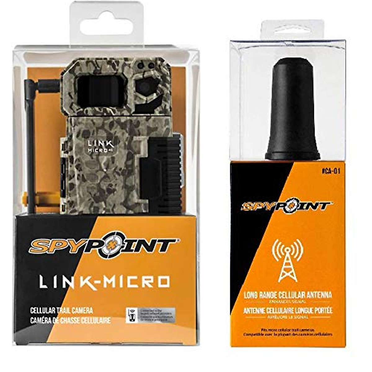 SPYPOINT Link-Micro-V Cellular MMS Infrared Trail Camera 4G/LTE with CA-01 Long Range Antenna, 10MP HD Video and Free 2 Year Warranty