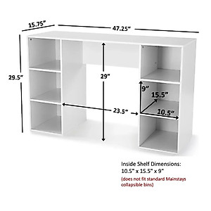 Table, 6-Cube Storage Computer Desk, White(Black)