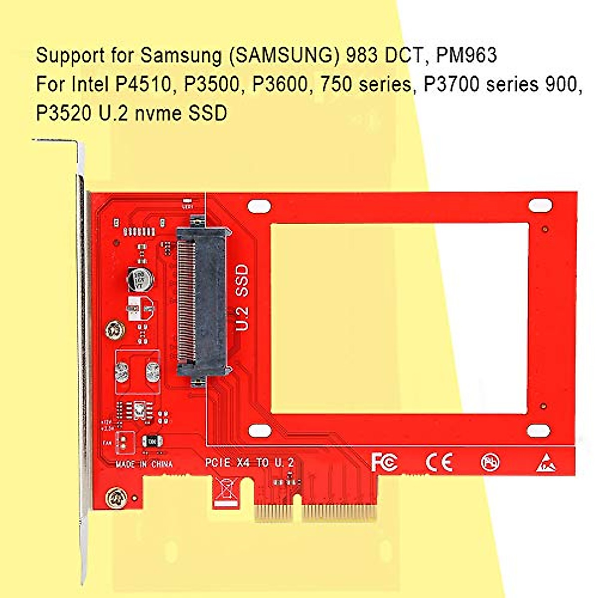 WESE SSD Adapter Card, 40 Gbps SF8639 to PCIe 3.0 Speed Lossless PCIe Riser Card for PM963 for 7/10