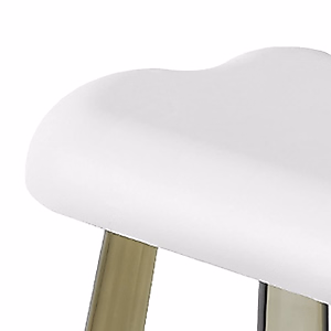 JUOPZKENN Childrens Stool, Childrens Stool Clouds Shape Top Transparent Leg Delicate Stool Clouds Shape Non Slip Chairs Delicate Plastic Stool, Home Decoration(White)