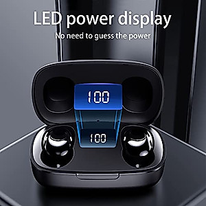 Light-Weight Earbuds with LED Display Charging Case for Sport Wireless Earbuds Bluetooth Headphones with Mic Noise Cancelling Wireless in-Ear Earphones