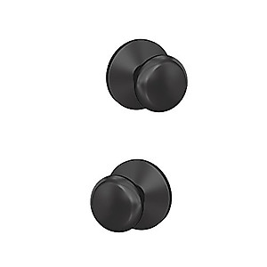 Schlage Custom FC172 PLY 622 KIN Plymouth Non-Turning Knob with Kinsler Trim, Matte Black