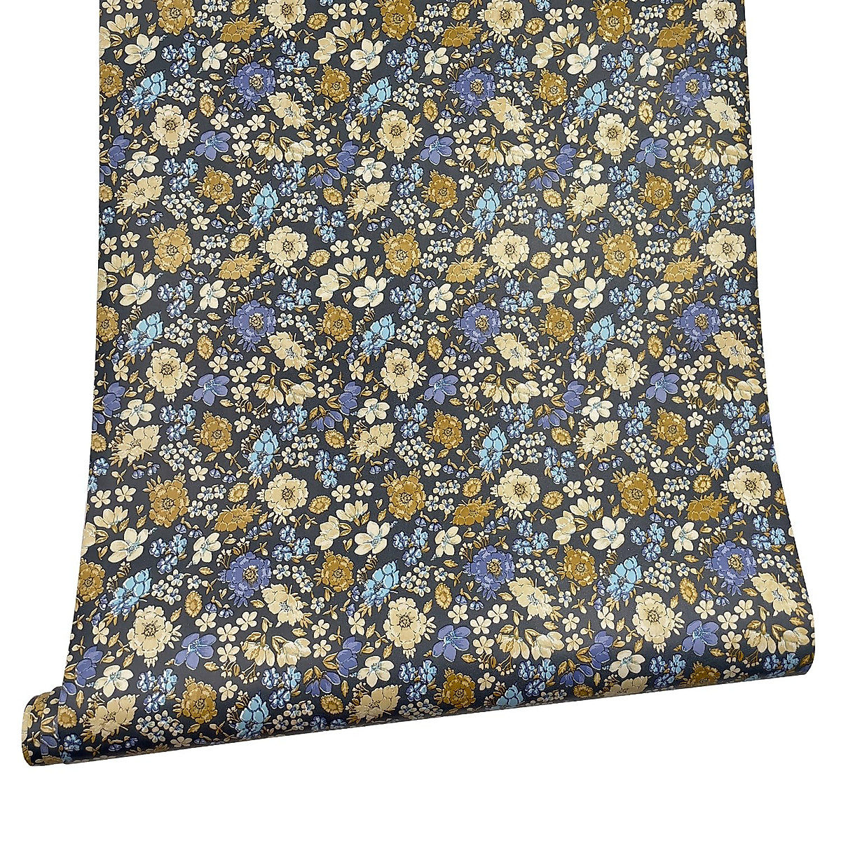 Yifely Self-Adhesive Shelf Liner Removable Drawer Paper Refurbish Old Furnitures Makeup Dresser Nightstands, Retro Floral, 17.7 Inch by 9.8 Feet