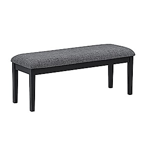 GLORHOME 6-Piece Modern Style Set | Faux Marble Table | 4 Upholstered Dining Chairs & 1 Bench | Contemporary Design | Gray, Gray12