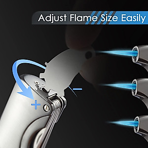 Urgrette 4 in 1 Pipe Lighter Butane Torch Lighter Refillable Jet Flame Lighter with 4 Pipe Cleaner Tools Multifunctional Gas Lighter for Camping Grill Fireplace Candle (Gas Not Included)