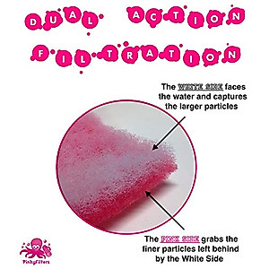 Pinky Filters Pond & Aquarium Filter Media Pads for Saltwater and Freshwater |  Premium Authentic Pinky Filter Floss for Fish Tanks and Ponds (12" x 48" - 4 Feet Total)