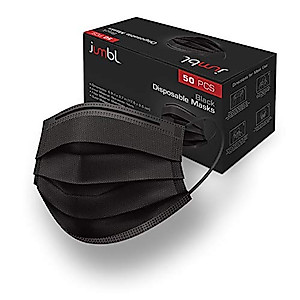 Jumbl Black and Blue Disposable Face Masks 50 Blue + 50 Black