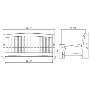 Bonn Mahogany Wood Black Porch Swing