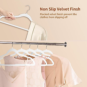 Stormix 36 Pack Velvet Hangers, 17.3 x 8.9 Inches Clothes Hangers, Non Slip Dresses Hangers with Shoulder Notches for Adult White