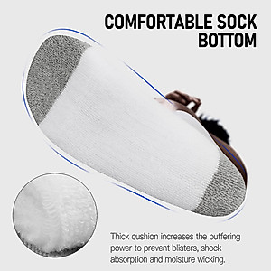 Closemate 6 Pairs Mens Cushion Crew Socks Moisture Wicking Athletic Cotton Socks for Sport Training Work(6White, Size L)