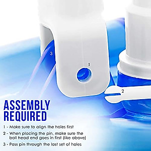 U.S. Pool Supply Weighted Transparent Triangular Pool Vacuum Head with Swivel Hose Connection and EZ Clip Handle - Connect 1-1/4" or 1-1/2" Hose - Removes Debris, Clean Corners - Safe for Vinyl Pools