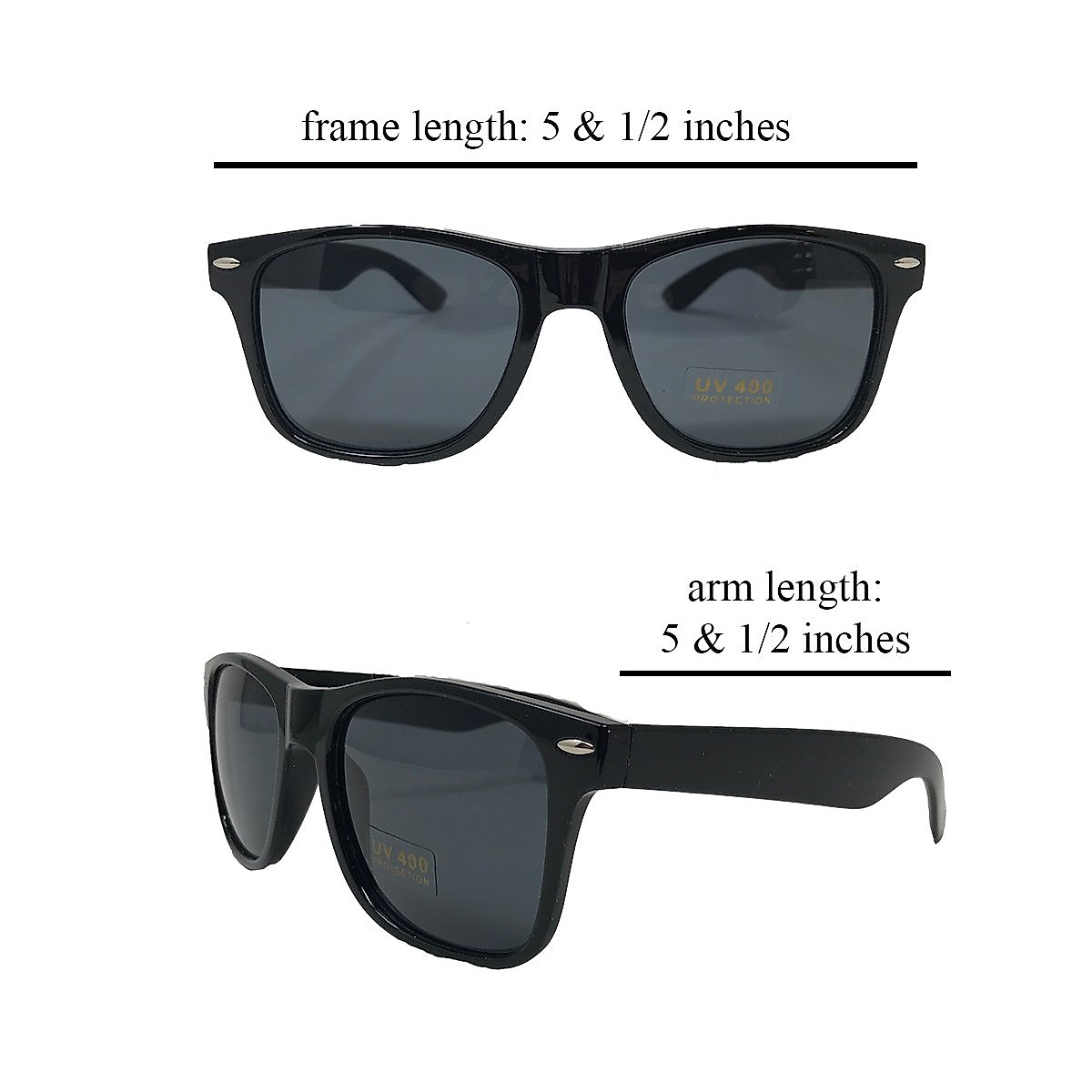 Black Sunglasses Bulk 48 Piece Party Pack- Wholesale Lot -Retro Style Risky Business-Blues Brothers Black Sunglasses for Graduation Mardi Gras Holidays-Birthdays Wedding Party Adult Kids Men Women