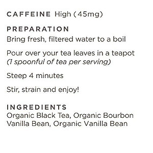 Golden Moon Tea Organic Madagascar Bourbon Vanilla Black Tea - Loose Leaf, Non-GMO - Travel Tin (30 Servings)