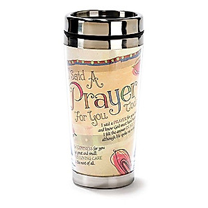 Dicksons Said a Prayer for You Parchment 16 Oz. Stainless Steel Insulated Travel Mug with Lid