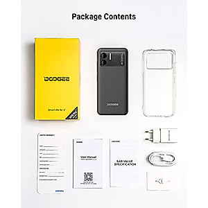 DOOGEE Unlocked Android Phone 2023, X98 PRO 9GB+64GB Android 12 Cell Phones, Helio G25 Octa Core, Dual 4G Phones Unlocked, 6.5" FHD+ Display Smartphone, 4200mAh, Face ID, T-Mobile, US Version