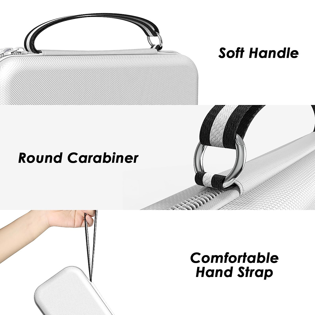 Mooroer Switch Carrying Case Compatible with Nintendo Switch/Switch OLED Console, White Protective Hard Portable Switch Travel Case Shell Pouch with 10 Games Cartridges for Accessories and Games