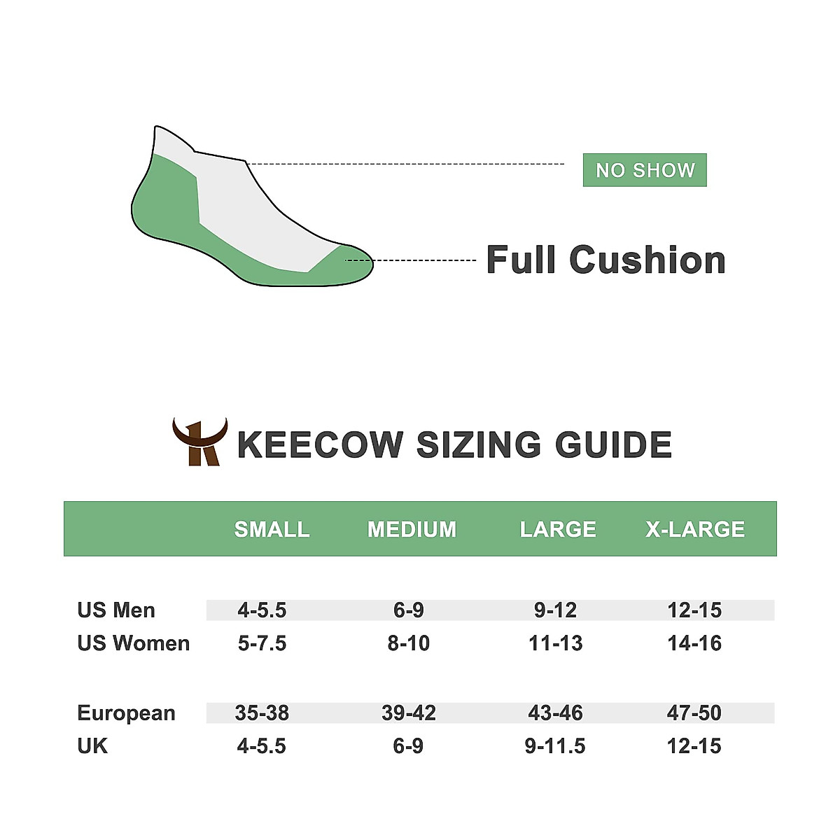 KEECOW Performance Comfort No Show Ankle Cushion Socks For Men & Women, Athletic, Tab, Short, Socks For Running, Walking, Outdoor (Large, Black (6 Pairs))