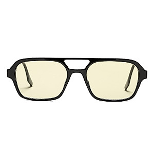 DeBuff Vintage 70s Flat Aviator Sunglasses for Women Men, Retro Square Glasses UV400 Protection Shades