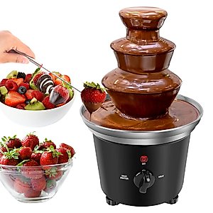 Chocolate Fondue Fountain,Plastic Chocolate Melt Dipping Machine Warmer 20oz 1.2 Pound,BPA Free 3 Tier Mini Melting Tower for Mother's Day Party,Christmas Party, Family Gathering,Wedding